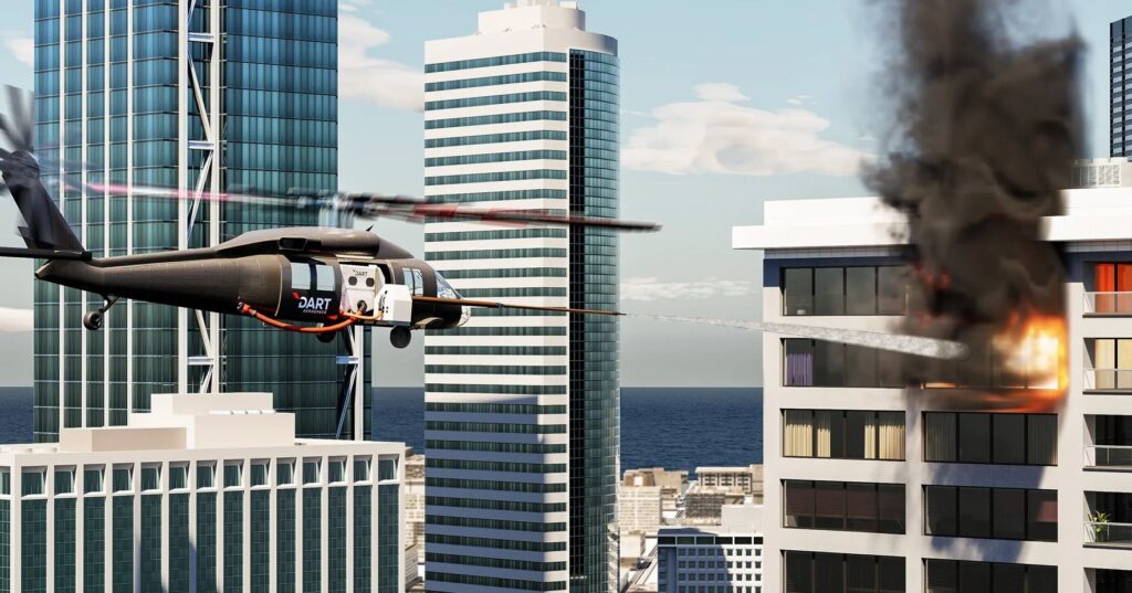 UAE show Firefighter-Black Hawk with extinguishing lance