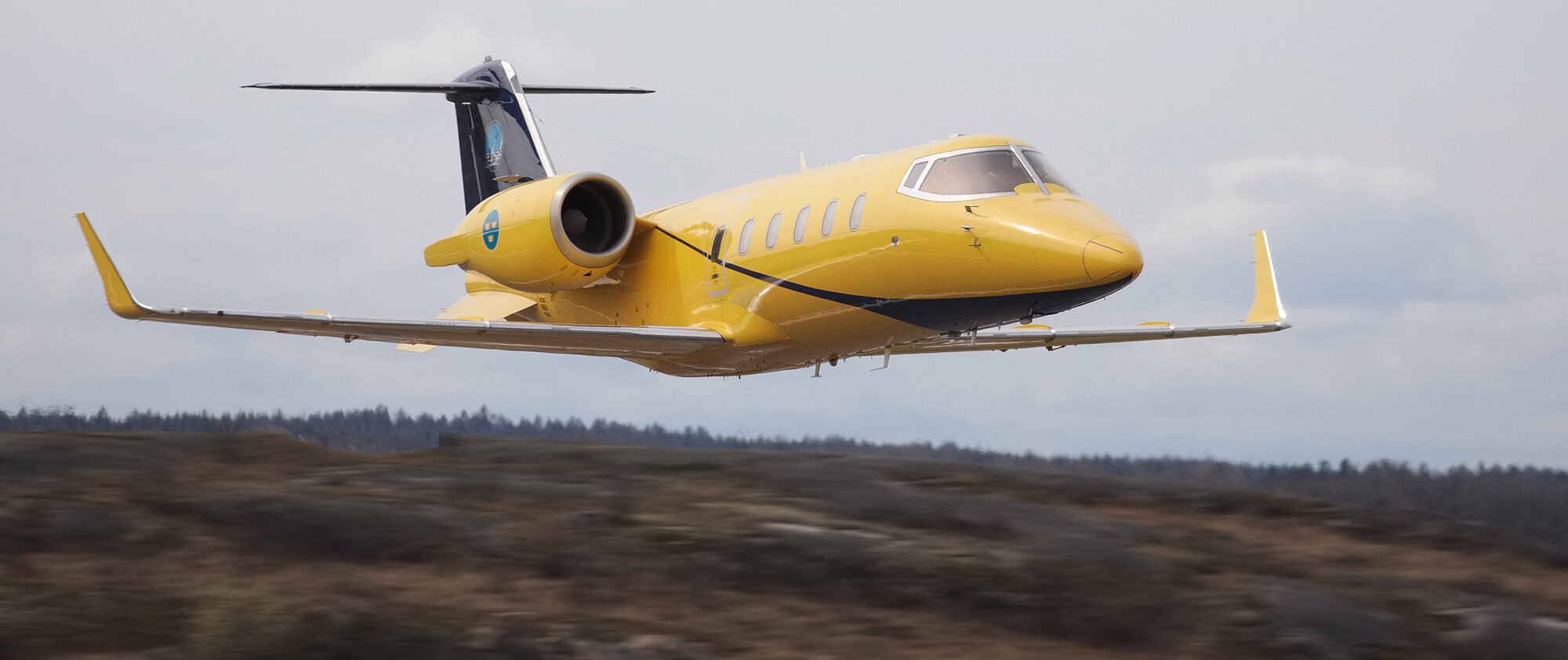 Sweden: First flight of the new Learjet 60 target aircraft